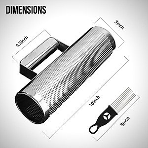 Soulmate Guiro 10"x3" Metal Guiro Instrument Stainless Steel Professional Latin Percussion Guiro Shaker Instruments Tool with Scraper for Live Performance