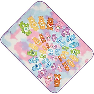 Care Bears Fleece Throw Blanket Tie Dye Throw - Cheer Friend Funshine Good Luck Soft Fleece Throw Blanket