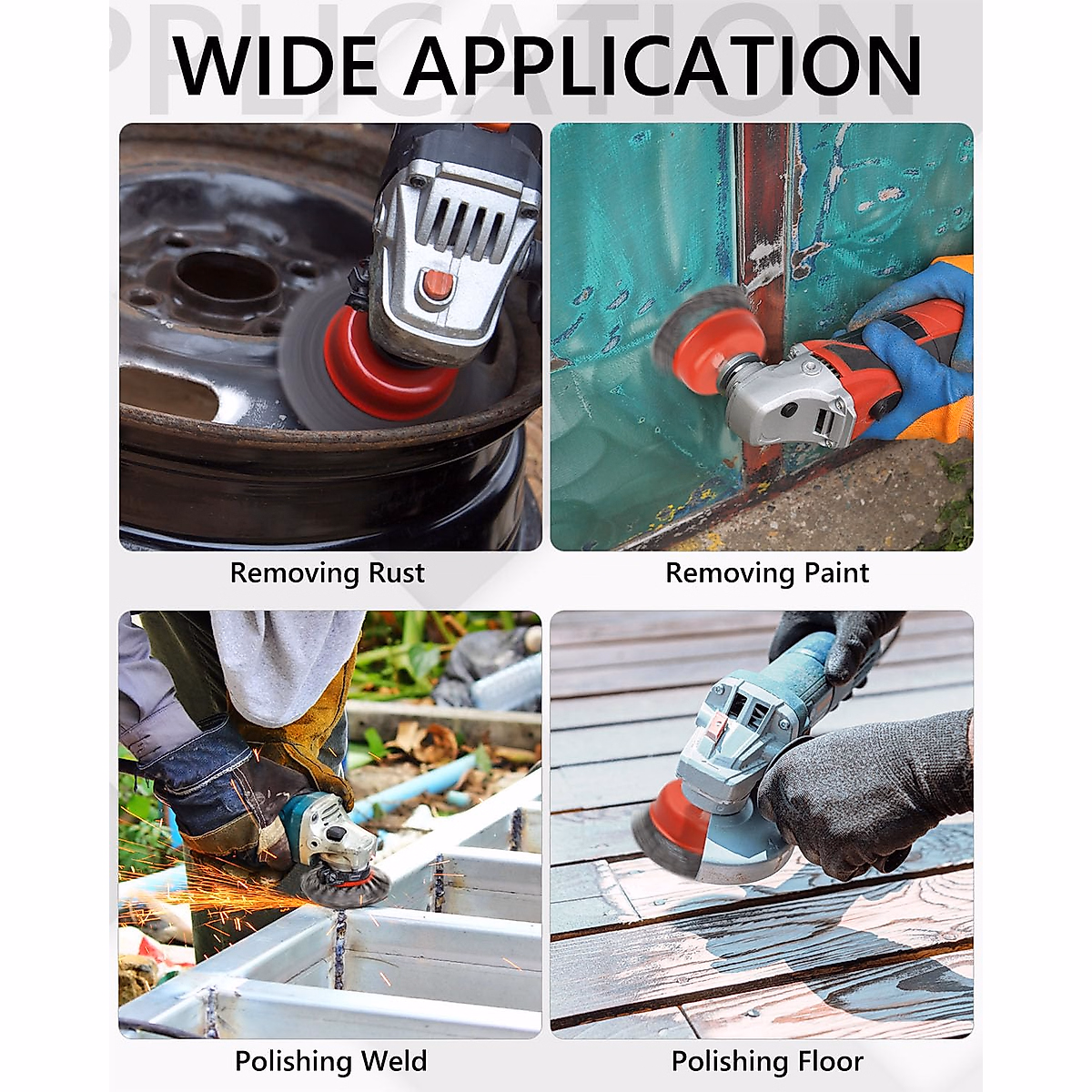 Alffun 4" Wire Wheel Cup Brush for Angle Grinder, 3 Pack Coarse Twisted Knotted Wire Wheel for 4 1/2 Angle Grinder, 5/8 Inch-11 Threaded Arbor for Heavy Cleaning Rust, Stripping and Abrasive