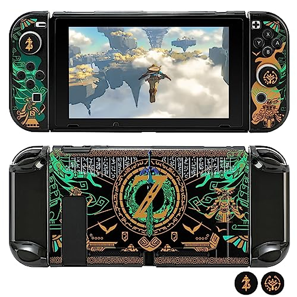 Tscope Protective Case for Nintendo Switch, for Zelda Tears of The Kingdom Hard Shell Dockable Anti-Scratch Shockproof Slim Cover for NS Consolo Joy-con (Switch Black)