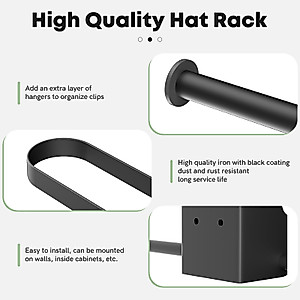 Xverycan Hat Rack for Baseball Caps (2 Pack) Multi-Purpose Metal Storage Holder with Screws for Door, Bedroom, Porch, Closet, Hat Organizer Hook for Peaked Cap, Baseball Cap, Sunglasses, Bags, Clip