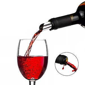 Hiceeden 200 Pack Silver Wine Pourer, Thin and Reusable Wine Pouring Disc, Drop Stoping Pour Spout for Home, Bar, Restaurant, Party