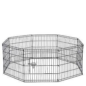 Dog Exercise Pen Pet Playpens for Small Dogs - Puppy Playpen Outdoor Back or Front Yard Fence Cage Fencing Doggie Rabbit Cats Playpens Outside Fences with Door - Metal Wire Foldable 8-Panel 30 sq Foot
