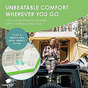 Cushy Form Floor Mattress - Foldable 4 Inch Foam Camping Bed w/Case for Adults & Kids - Folding Portable Bed for Travel, Van, Guest - Fold Up Pad - College Dorm Room Essentials for Girls and Guys