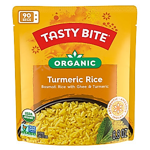 Tasty Bite Organic Turmeric Rice, 8.8 Ounce, Pack of 6, Ready to Eat, Microwavable, Vegetarian, Gluten-Free