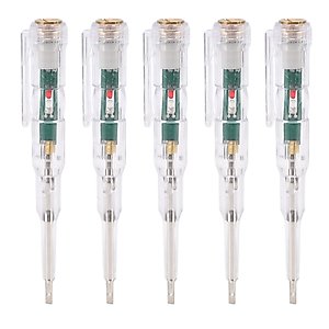 5Pcs Electrical Tester Pen Multi Functional Household Pocket Electricity Circuit Detector with LED Color Light 70-250V Used for Neutral Live Wire Judgment, Line on off Detection