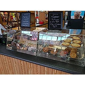 YBSVO 2 Tray Bakery Display Case with Front and Rear Doors - 21" x 17" x 12"