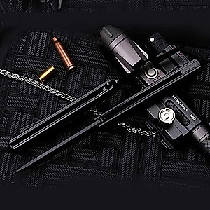 Carimee EDC Knife- 3.7 inch Pocket Knife Tanto point- Black Aluminum Alloy Handle, for Outdoor/Camping/BBQ