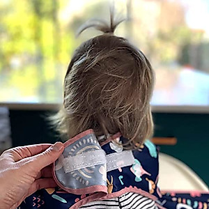 Nooni Care Baby Bibs for Eating | Rainbow Blue | Long Sleeve Bib can be Clipped to the Table | Long Sleeve Bibs for Babies keeps your Baby Cleaner than a Baby Apron | Coverall Bib for Baby Eating