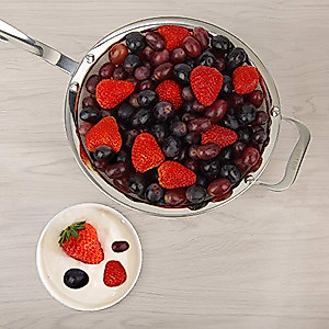 9" Large Mesh Strainer, Stainless Steel 18/8 Extra Fine Quinoa Sieve, with Solid Sturdy Handle, Flour Filter with Wider Hook