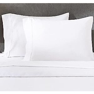 Pottery Barn 100% Egyptian Cotton 1200 Thread Count Ultra Soft Pillow Case Set - Durable and Silky Soft (Queen Size Pillowcase) (White)
