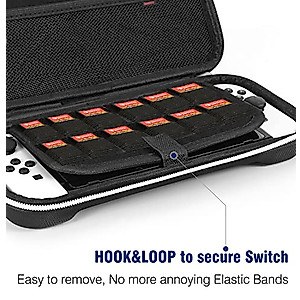Bestico Carrying Case for Nintendo Switch/Switch OLED Model, Protective Hard Shell Travel Storage Switch Carry Case with 12 Game Card Slots for Nintendo Switch Console & Accessories