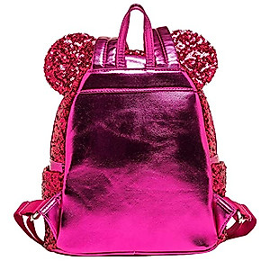 Loungefly Disney Minnie Mouse Magenta Sequin Women's Backpack One Size