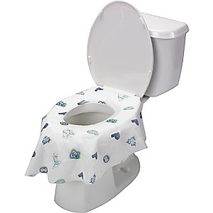 Potty Shields Toilet Seat Covers Disposable (12 Pack) - XL Waterproof Toilet Cover for Toddlers, Kids & Adults - Portable & Individually Wrapped for Travel, Potty Training, Vacations, Public Restrooms