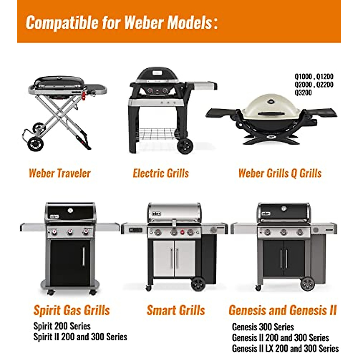 NUPICK 30 Pack 6415 Drip Pans Compatible for Weber Spirit Series, Genesis Series, Q Series Grills, Disposable Aluminum Foil Grease Trays, 8.5" x 6"