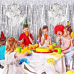 NIWWIN 2Pack Silver Foil Metallic Tinsel Tablecloth Table Cover Shiny Plastic Tablecloth Table Cloth Party Tablecovers for Rose Gold Party Table Decoration (Silver)