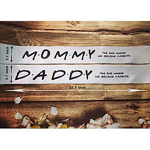 2 PCS Baby Shower Mom Dad Sash, The one Where we Become Parents Gender Reveal Pregnancy Announcement Decorations, Future Mummy Daddy Gift