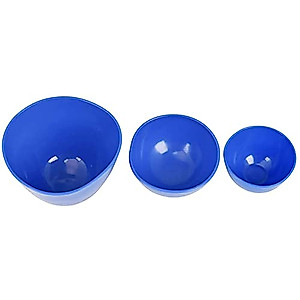 EustomA 4Pcs One Set Silicone Flexible Rubber Plaster Impression Mixed Alginate Bowl Dental Lab Mixing Bowls Blue