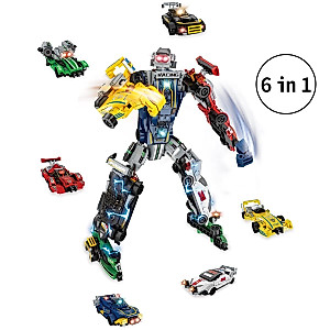 JOYIN 12 Days Christmas Advent Calendar with Cars Building Blocks 2023 Countdown Calendar with Robot Building Bricks 6-in-1 Toy Dinosaur Toy for Boys Kids Party Favors, Classroom Prizes, Xmas Gift