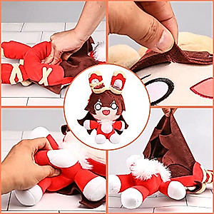 UTIEHD Genshin Impact Plush Baron Bunny 16IN, Plushie Stuffed Toy Doll, Rabbit Amber Cosplay Costume Plushy Props for Fans (Red)
