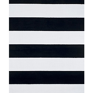 Lavish Home Breton Stripe Area Rug, 5' by 7'7", Black/White