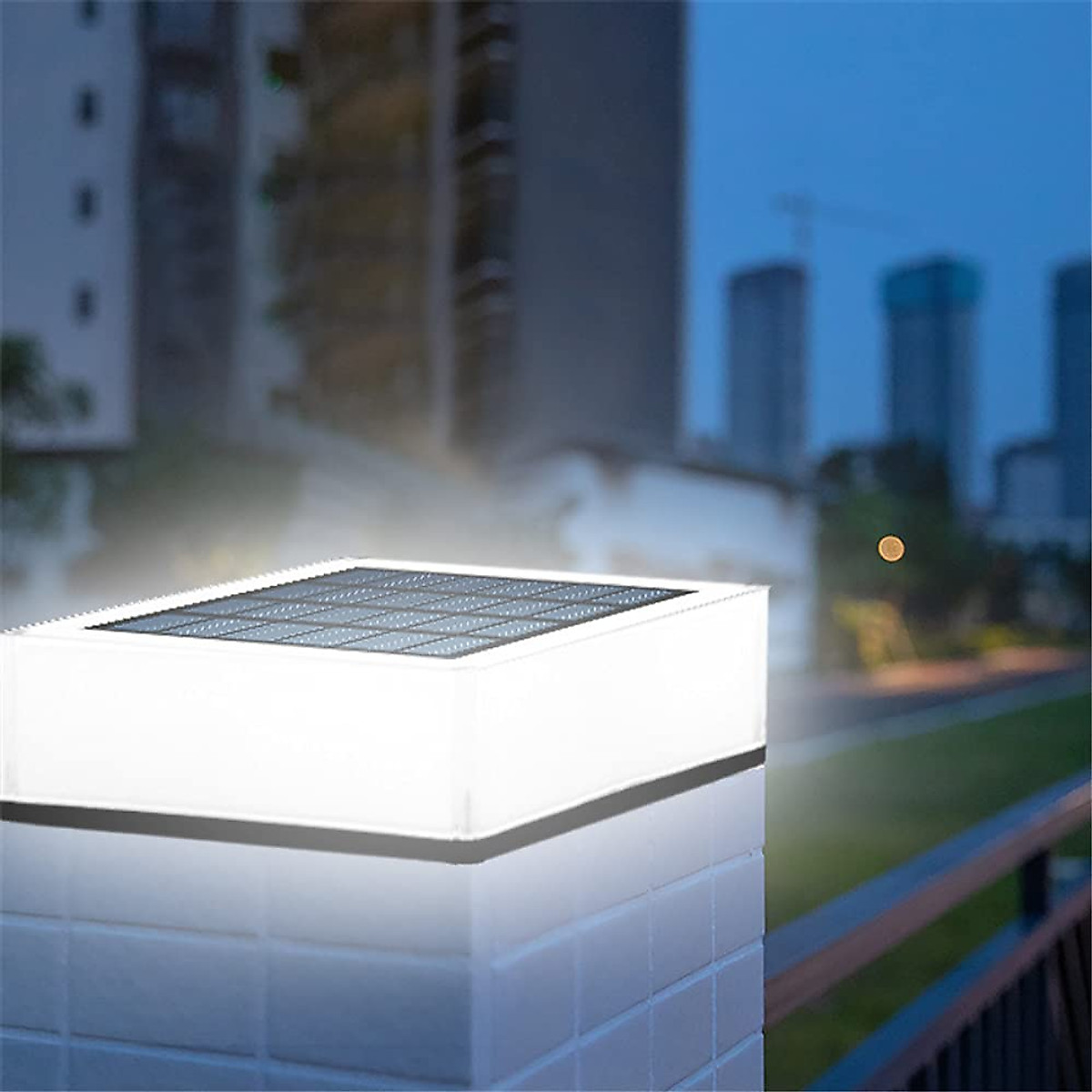 ZHUANYIYI Outdoor Solar Column Headlights, Courtyard Fence Pillars Waterproof Lighting, Home Garden Pavement Decorative Landscape Lights
