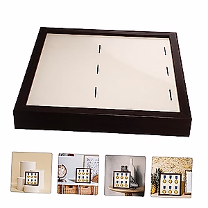 GAFOKI Box Medal Display Frame Multi Purpose Hanger Wood Easel Stand Desktop Decor Sports Medal Display Box Medal Frame Shadow Box Display Case Medal Holder Badge Photo Holder Metal Wood