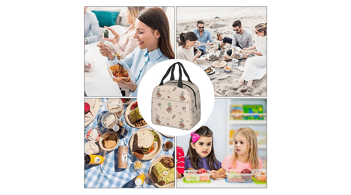 Lunch Bag Cute Hedgehog Insulated Lunch Box Back To School Reusable ...