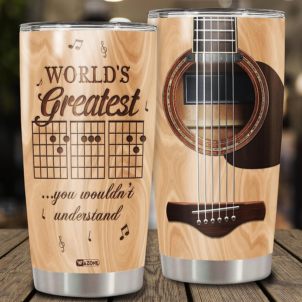 WAZONE World's Greatest You Wouldn't Understand Guitar Dad Tumbler 20oz Double Wall Vacuum Insulated Thermal Cup Gift For Man Daddy Husband Grandpa Birthday Christmas Fathers Day