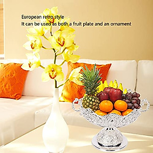 TOTITOM European Fruit Plate Tray Trinket Dish Snack Tray Zinc Alloy Bowl Ornaments with Retro Design for Candy Storage Food Serving Tray Apply to Kitchen/Dining Room/Outdoors Party