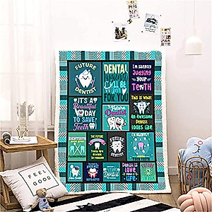 CYREKUD Dental Hygienist Gifts Blanket,Hygienist Gifts for Women Throw Blanket,Dental Office Gifts for Hygienist,Dental Assistant Nurse Gifts Coworker Christmas Blanket for Couch Sofa Decor 50"x60"