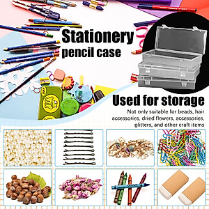 Fansunta 10 Pcak 6'' Plastic Storage Boxes, Small Storage Containers with Hinged Lids, Rectangle Clear Boxes for Beads, Jewelry, Game Pieces, Pens and Crafts Items(6.2'' x 2.5'' x 1.2'')