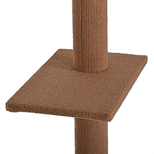 PawHut Floor-to-Ceiling Cat Tree Cat Climbing Tower with Sisal-Covered Scratching Posts Natural Cat Tree Activity Center for Kittens Cat Tower Furniture, Brown