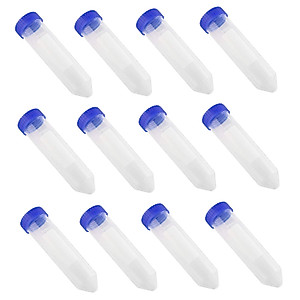 JCBIZ 12pcs 50ml Screw Mount Conical Centrifuge Tubes with Scale EP Tube with Screw Cap for Processing Precision Samples and Storing Tiny Samples