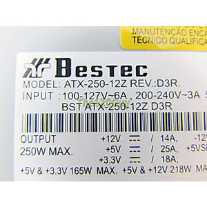 HP 5188-2622 250W 250 Watts ATX12V PSU Power Supply Bestec ATX-250-12Z REV D3R (Renewed)