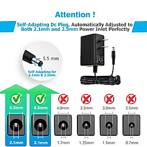 Chanzon 12V 0.5A 6W Power Supply AC DC Switching Adapter, 12 Volt .5a AC/DC Wall Wart Converter Transformer, 100-240v 50 60HZ Input with 12vdc 500ma Output
