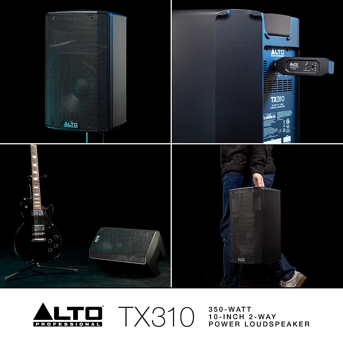 ALTO TX310 – 350W Active PA Speaker with 10" Woofer for Mobile DJ and Musicians, Small Venues, Ceremonies and Sports Events, Black