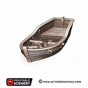 3DEGOS Skiff Ship DND Terrain 28mm for Dungeons and Dragons, D&D, Pathfinder, Warhammer 40k, RPG, Miniature, Tabletop, D and D, Dungeons and Dragons Gifts