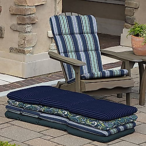 Arden Selections Outdoor Adirondack Cushion 17 x 20, Sapphire Aurora Blue Stripe