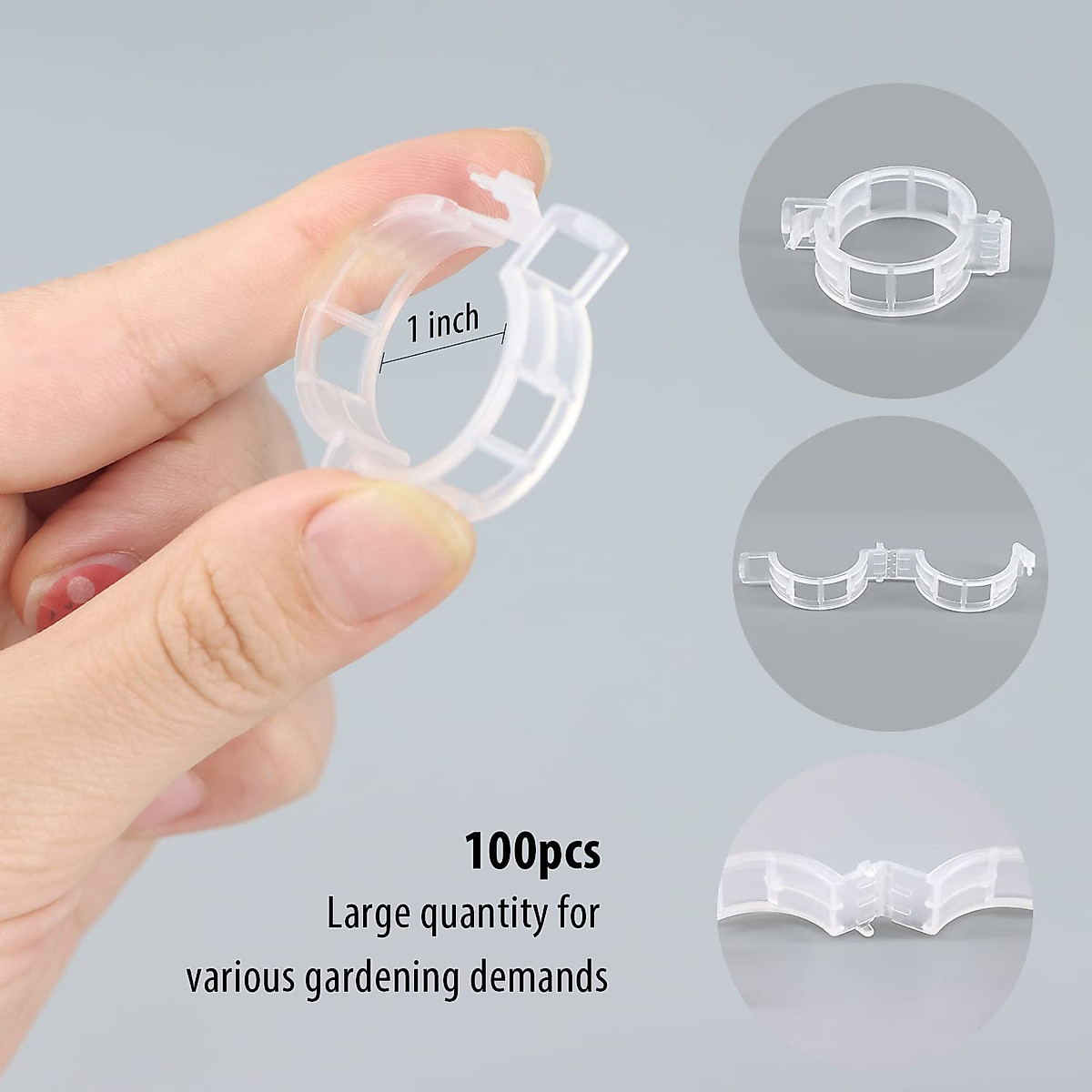 Tomato Clips, Plastic Trellis Clips, 100 Pcs Plant Support Clips, Grape Vine Tomato Vine, Garden Clips to Grow Upright Makes Plants Healthier for Tomato Cucumber Grape Vegetables Plants