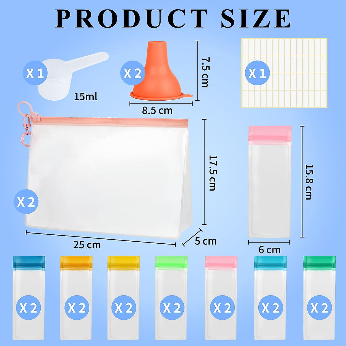 WDJLMLP Single Dose Powder Containers Bag Set Of Powder Bags,Portable Protein Powder Bag Travel Powder Supplement Bags Suitable For Exercise, Fitness, Travel, Business Trips