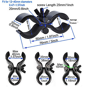 ABLEBRO Gun Scopes Airsoft Rifles Mount Helmet Camera Durable Quick Release Flashlight Mount for Long Gun Rifle High Profile Holder Torch Barrel Clamp Flexible fit for 12-40 mm Tube Scope Riser Mount