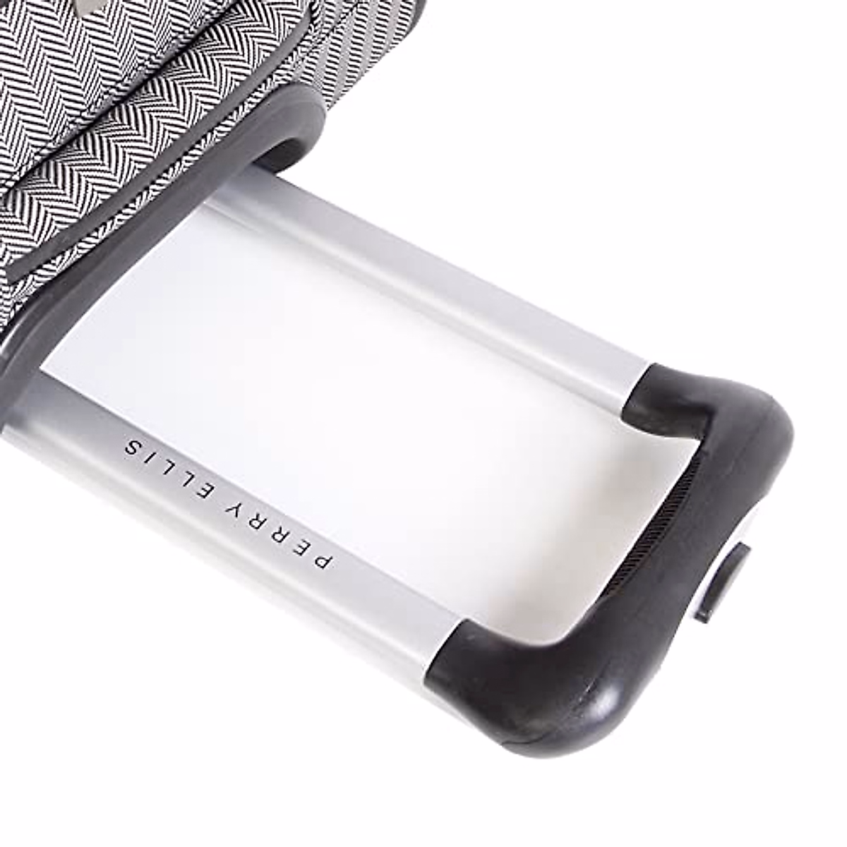 Perry Ellis Lexington II Lightweight Spinner Luggage, Black/White Herringbone, Carry-On 21-Inch