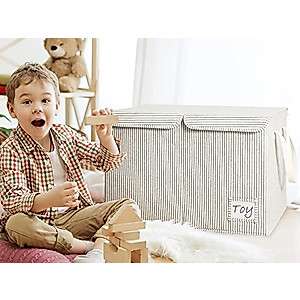 StorageWorks Set of 3 Kids Toy Chest, Storage Bin with Flip-Top Lids, Storage Bins for Clothes