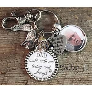 BRIDAL bouquet charm, walk with me today always, REMEMBRANCE jewelry, BRIDAL bouquet photo charm, Forever in my heart, photo pendant, Bride