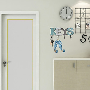 K KILIPES Rustic Wood Sign Home Decor with Keys Hanger Hooks Cutout Wooden Word Sign Hanging Ornament Decorative Keys Holder for Wall Decor
