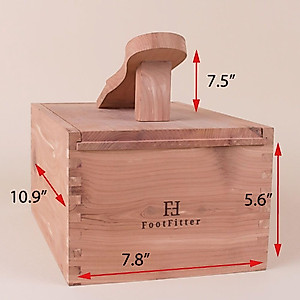 FootFitter Cedar Wood Storage Box & Shoe Valet – Shoe Care Storage Box Made From USA Grown Cedar