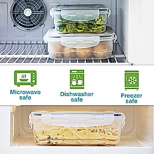 Homemaid Living Premium Airtight Plastic Storage Containers Easy Lock Lid, Microwave Freezer and Dishwasher Safe, Perfect Meal Prep or Food Storage Containers (Set of 7)