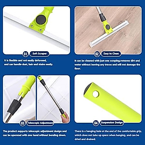 Silicone Air Broom Multifunction Magic Broom With 51 Long Handle Adjustable Magic Broom Sweeper Pet Hair Remover For Living Room, Kitchen, Bathroom,Tile, Easy Dry The Glass(Size:50cm/19.7inch (Width))