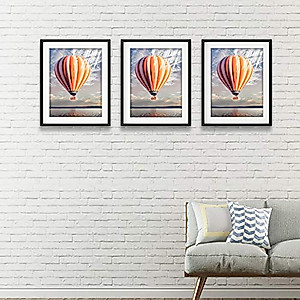 16x20 Picture Frame Black 3 Pack Solid Wood With White MAT For 11x14 Suitable For Document Poster Photo Frames Wall Mounting…